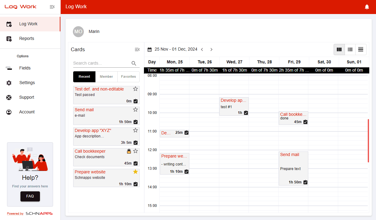 Schnapps.tech | Trello Power-Ups | Any Fields | Log Work